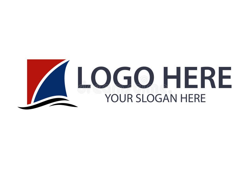 Blue and Red Color Square Sail Ship Logo Design Stock Vector ...