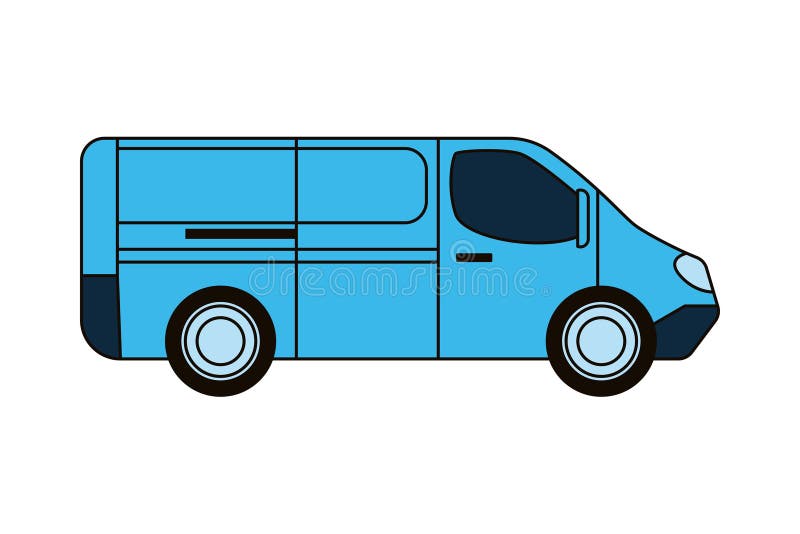 Flat blue van stock vector. Illustration of vehicle - 273097975