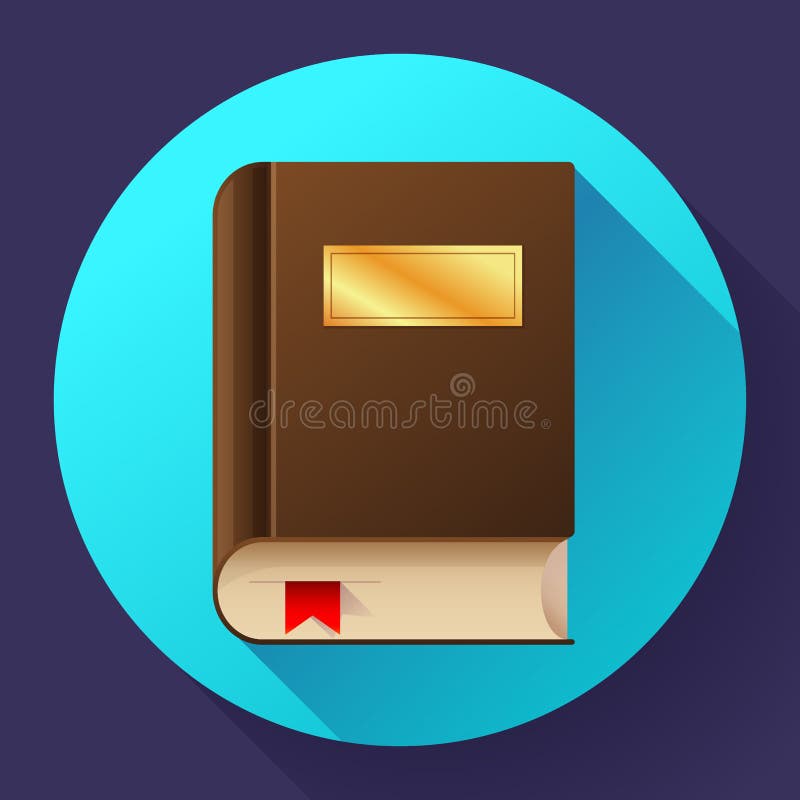 Flat Book Icon Vector Illustration. Flat Book Icon with Bookmark Stock ...