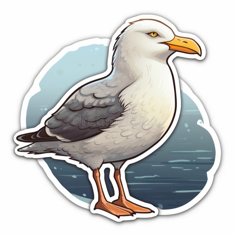 Flat Border Sticker with Cel-shading and Anime Style Featuring a ...