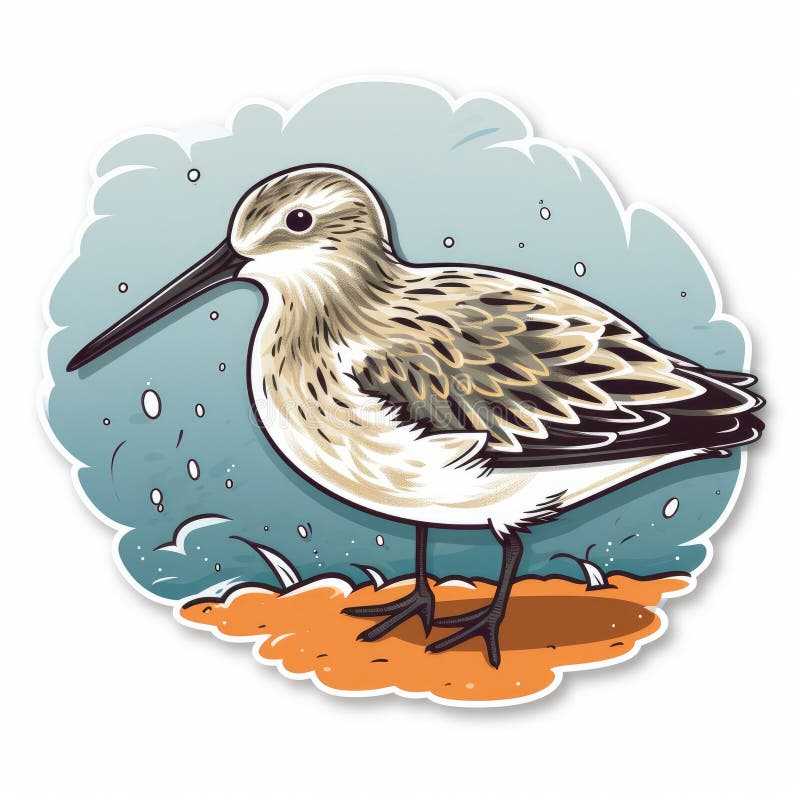 Flat Border Sticker with Clear Edge and High Resolution Sandpiper Anime ...
