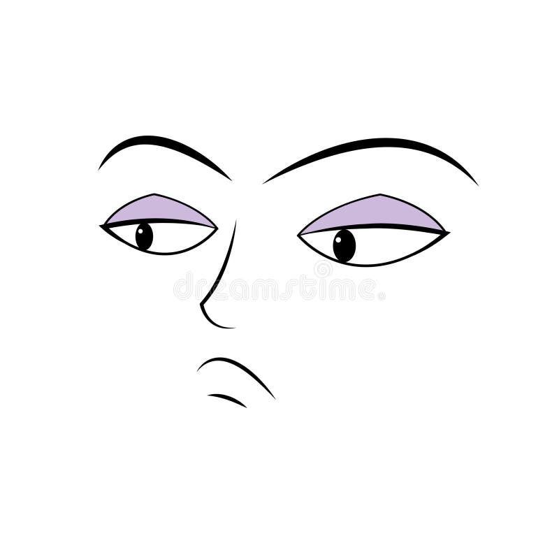 Flat Boring Expression Emote Avatar Stock Illustration - Illustration ...