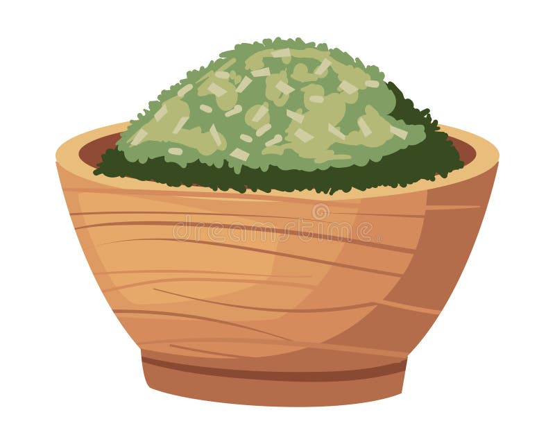 Flat bowl with green tea stock vector. Illustration of isolated - 273165844