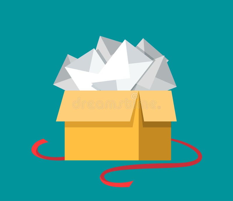 Flat Box Message Correspondence Vector. Emailing Stock Vector ...