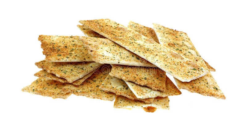 Flat Bread Strips on White stock image. Image of topped - 30730185