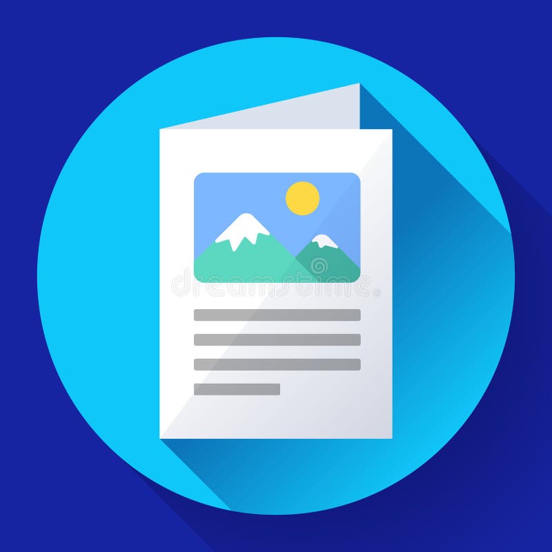 Flat Brochure Vector Icon, Color Information Brochure Icon. File with ...