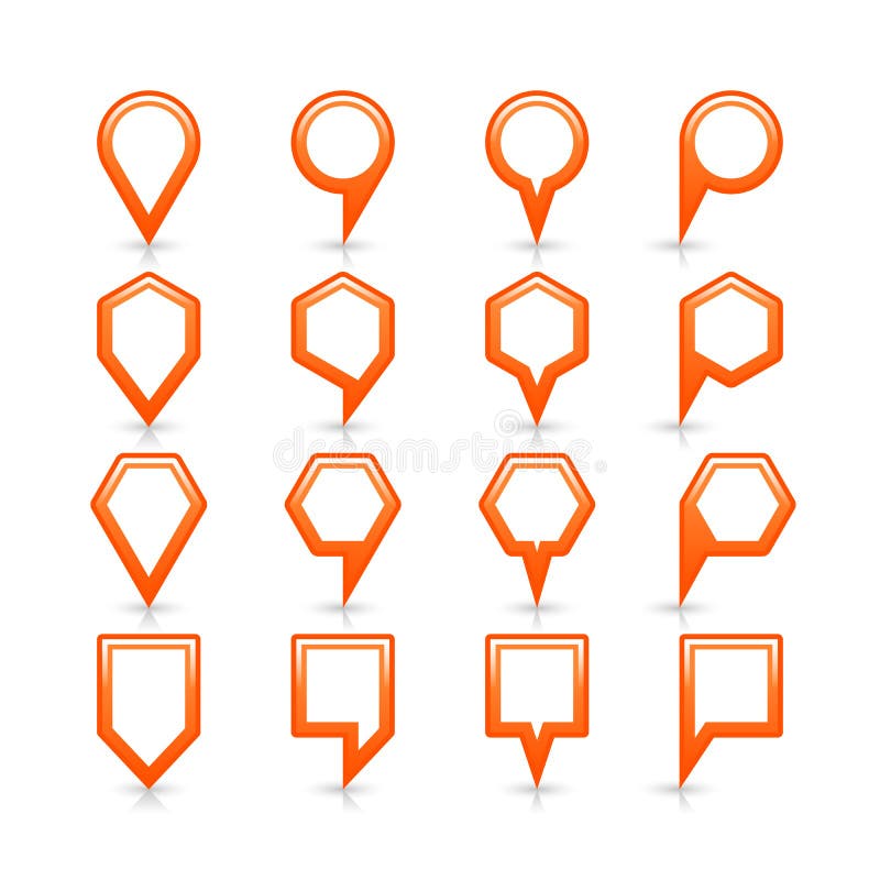 Color Map Pin Sign Location Icon with Drop Shadow Stock Vector ...