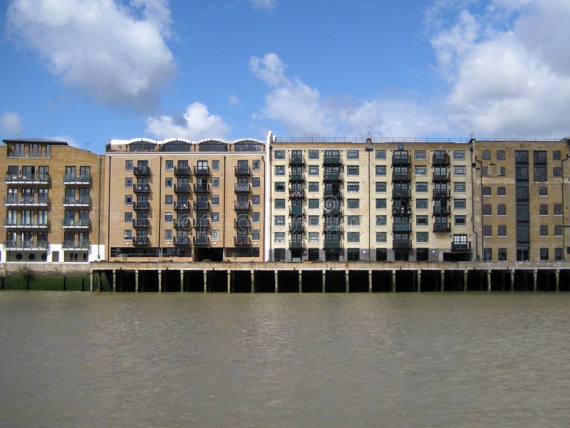 Flat Building Along River Side Stock Image - Image of capital, leeds ...