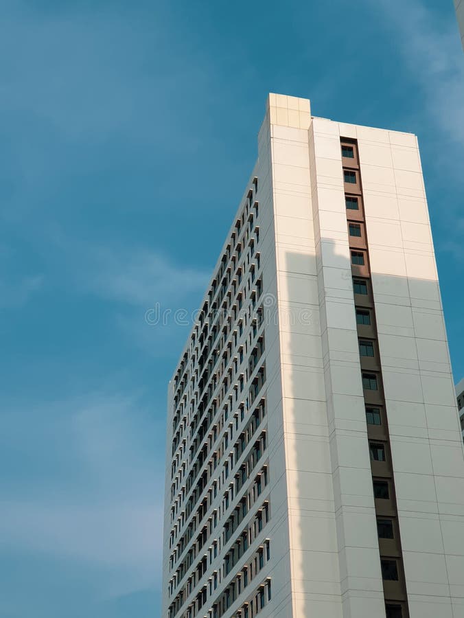 The Flat Building with Cleary Sky Stock Image - Image of flat, evening ...