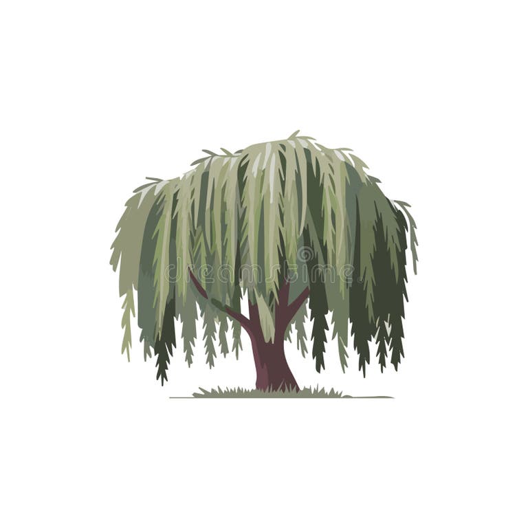 Flat Bushy Tree Design with Clean White Background Stock Vector ...