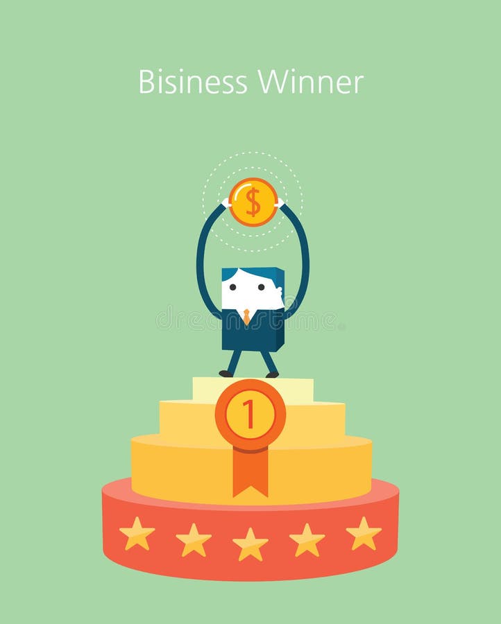 Flat Business Character Series. Business Winner Concept Stock ...