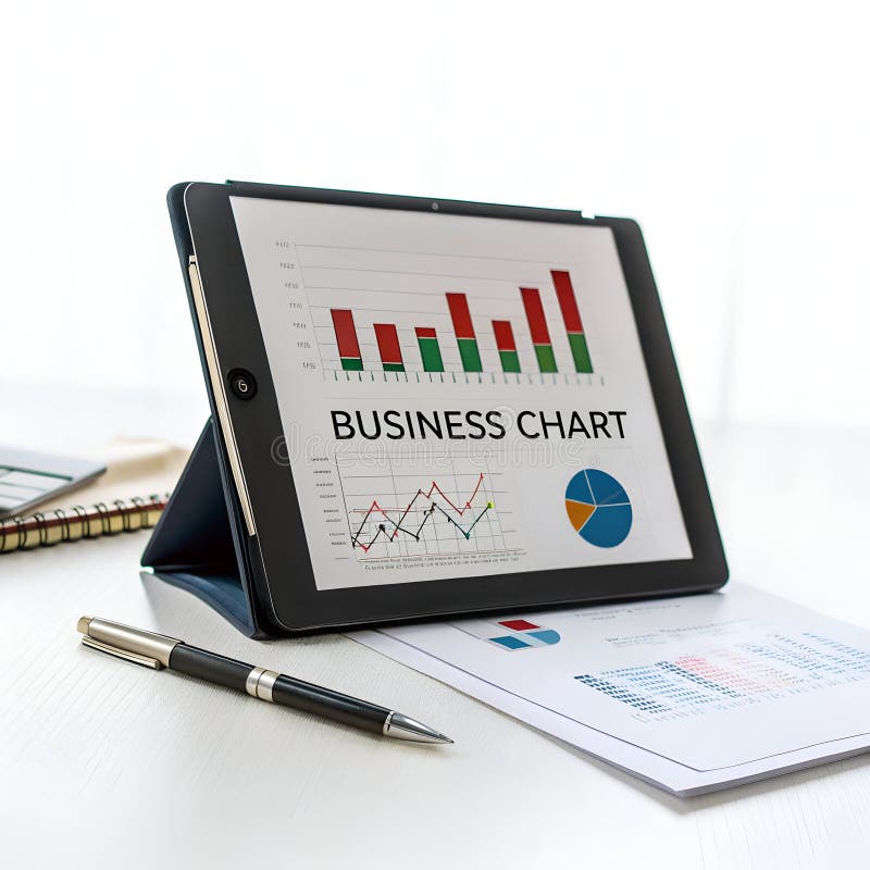 "Business Chart Illustration Isolated on White Background Stock ...