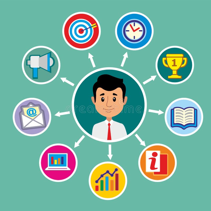 Flat man stock illustration. Illustration of demon, fashion - 137412163