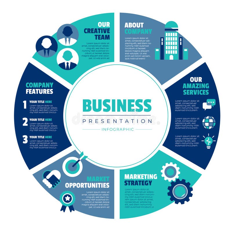 Flat Business Presentation Infographic Template Stock Photo - Image of ...