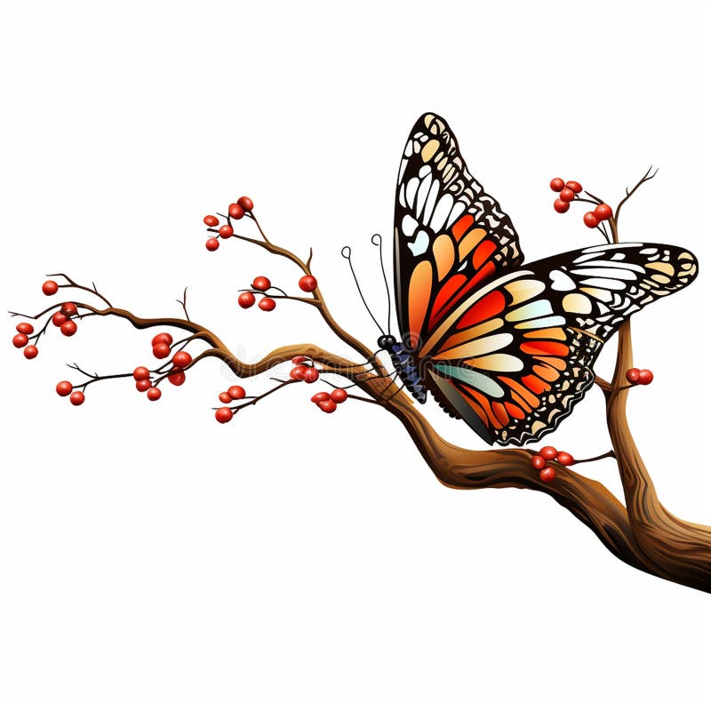 Flat Butterfly Flying Aerial Dance Stock Illustration - Illustration of ...