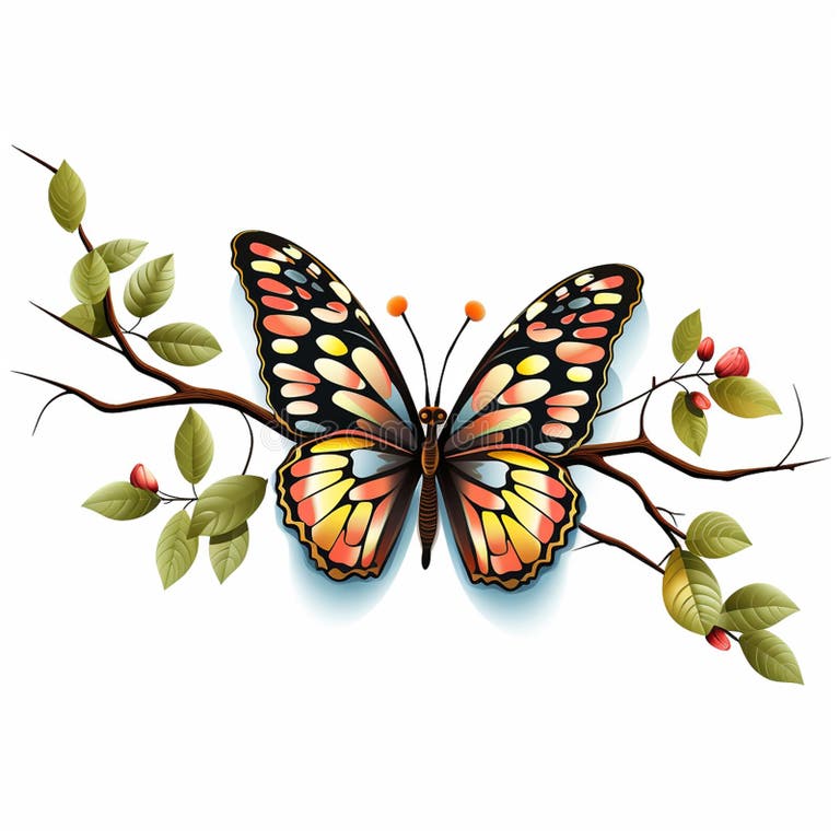 Flat Butterfly Flying Gentle Flutter Stock Illustration - Illustration ...