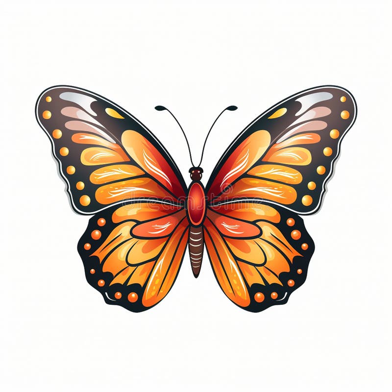 Flat Butterfly Flying Silent Beauty in Flight Stock Illustration ...