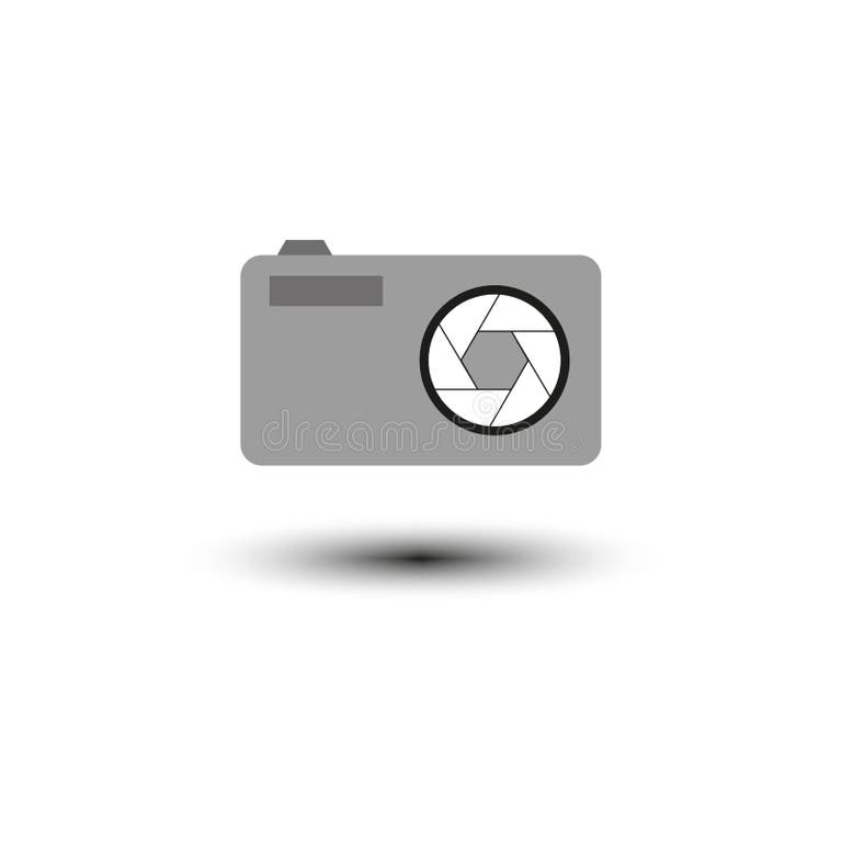 Flat Button with Camera Icon. Vector Illustration Stock Vector ...