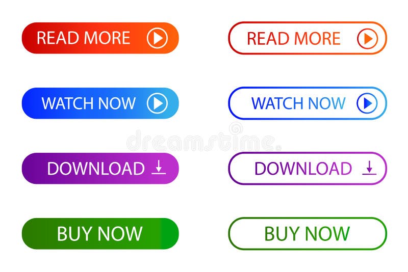Flat Button , Modern Material Style . Gradient Flat Button , Vector ...