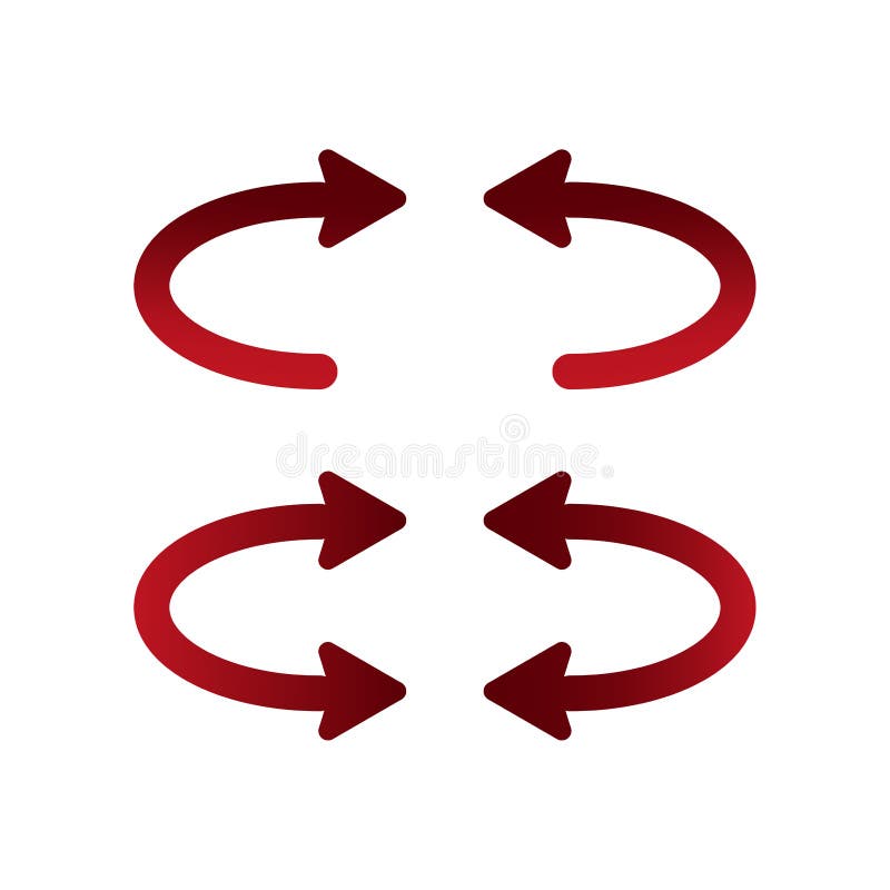 Flat Button with Red Recycle Arrows. Circle Spin Set. Vector ...
