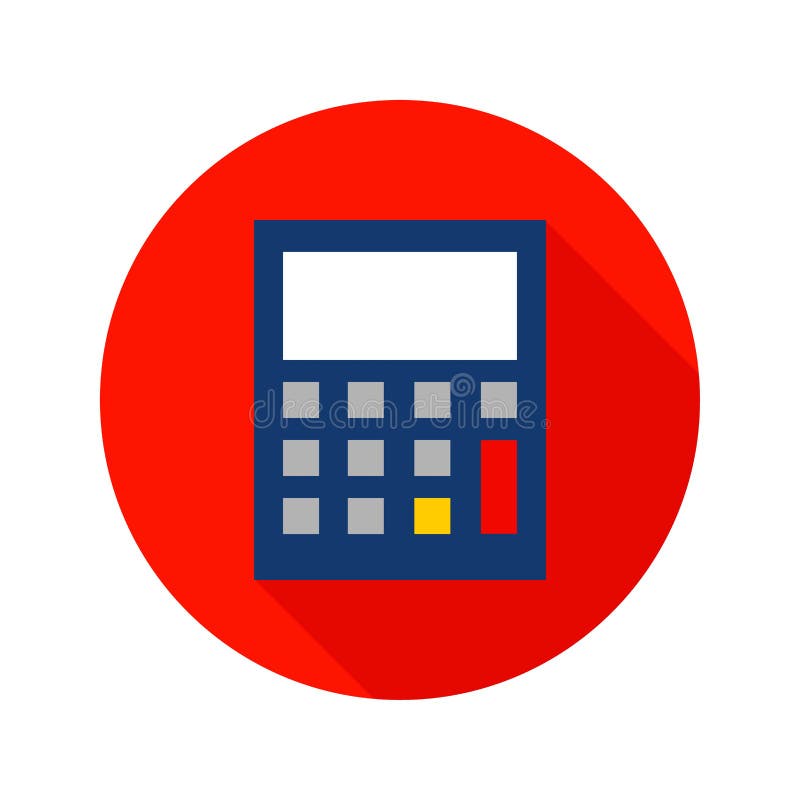 Flat Calculator Circle Icon Stock Vector - Illustration of financial ...