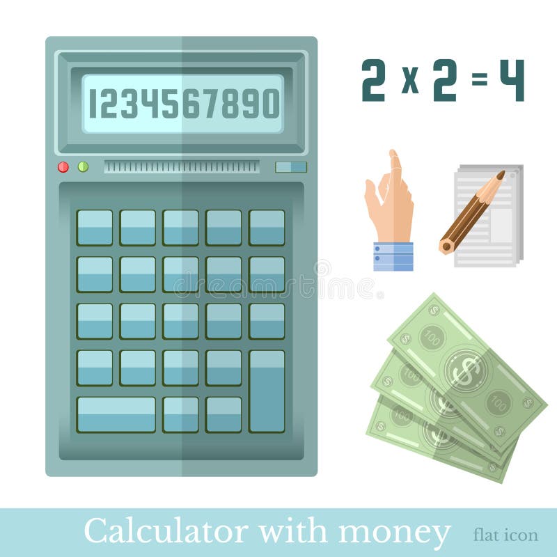 Flat Calculator for Children Education Stock Vector - Illustration of ...
