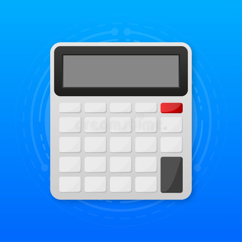 Flat Calculator. Office Calculator with Top View 3D Realistic Look for ...