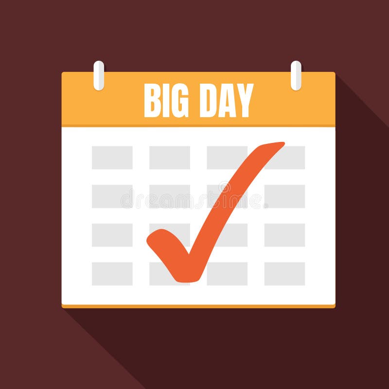 Flat Calendar Icon. Big Day Stock Vector - Illustration of mark, data ...