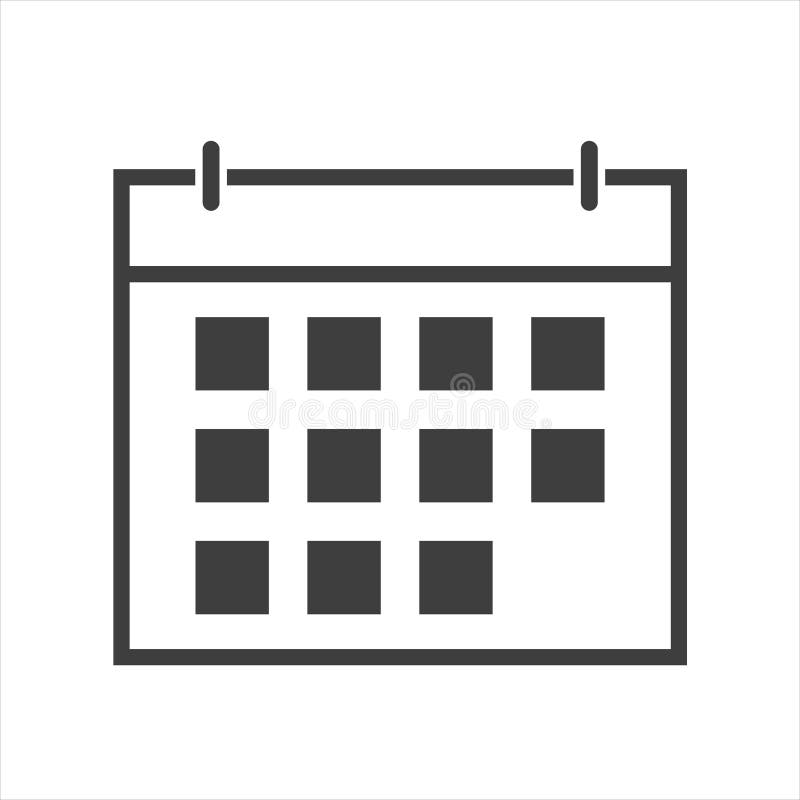 Flat Calendar Icon. Calendar on the Wall. Vector Illustration. Stock ...