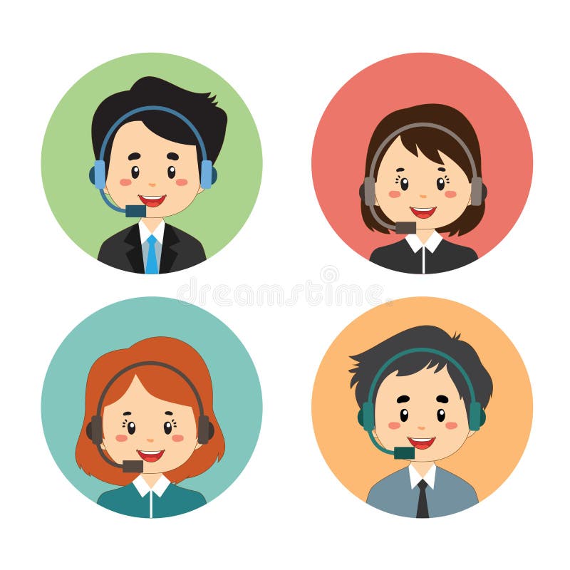 Call Center Character Set Stock Illustrations – 1,329 Call Center ...