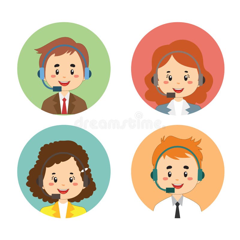 Call Center Character Set Stock Illustrations – 1,329 Call Center ...