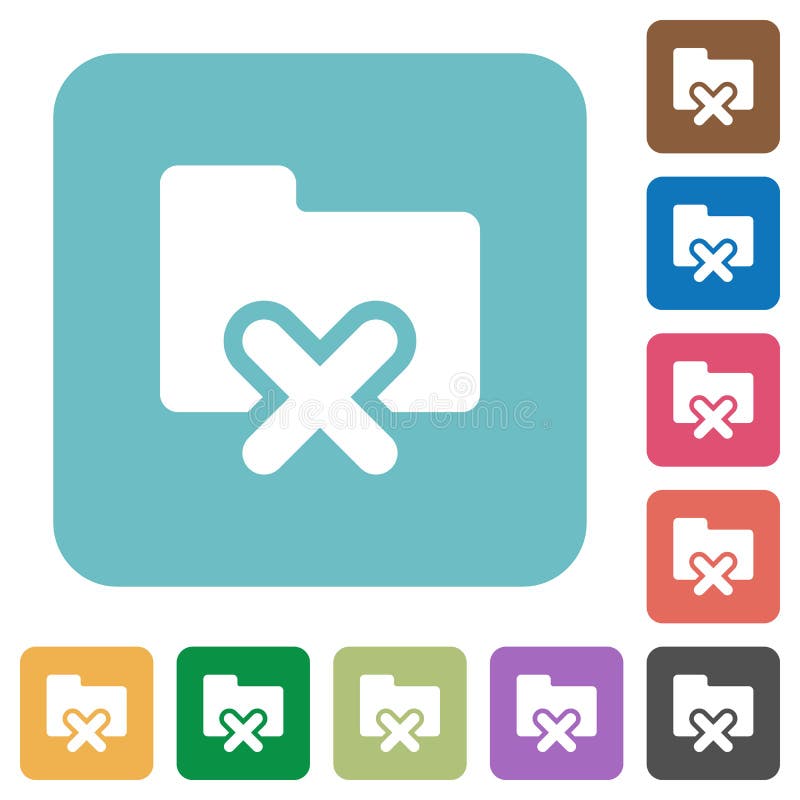 Flat cancel folder icons stock illustration. Illustration of corners ...