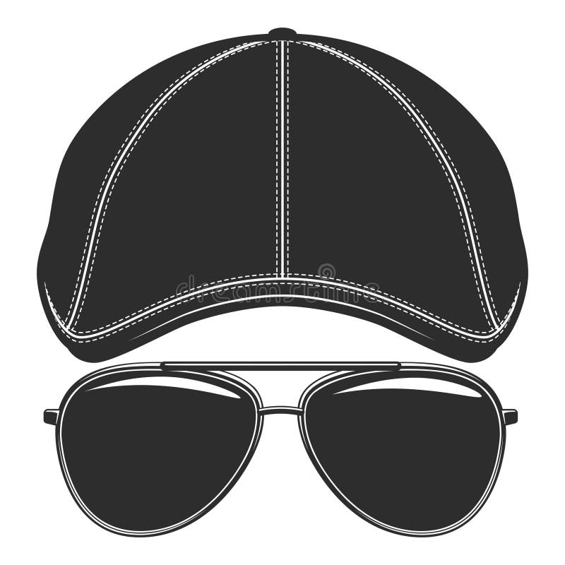 Flat Cap Gatsby Tweed Hat with Sport Baseball Bat Vintage Vector ...