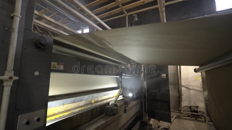 Flat Cardboard Web on Special Industrial Machine at Factory Stock ...