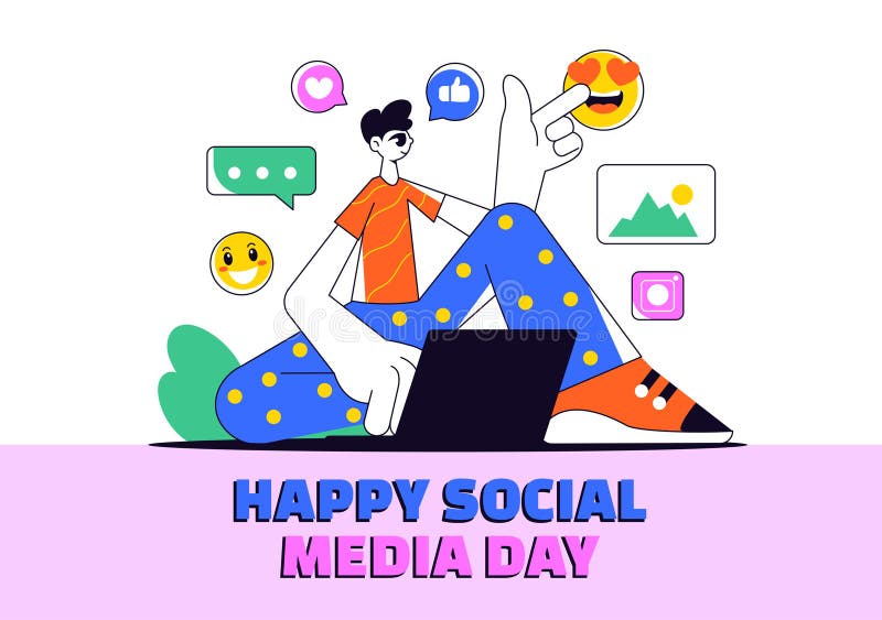 Flat Cartoon Background for Social Media Awareness and Celebration ...