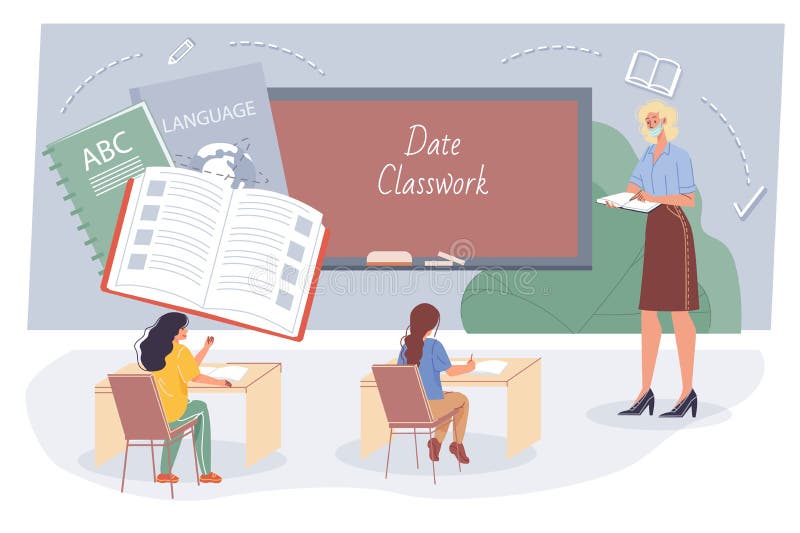 Online and Offline Training People Flat Vector Illustration Concept ...