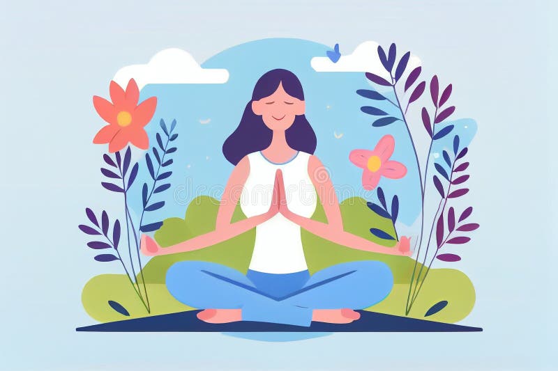 Flat Cartoon Illustration of a Landscape Stock Illustration ...