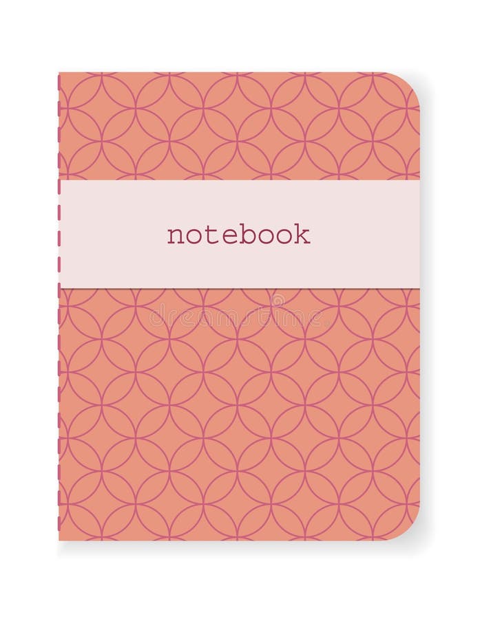 Flat Cartoon Notebook Vector Illustration Isolated. Geometric Pattern ...