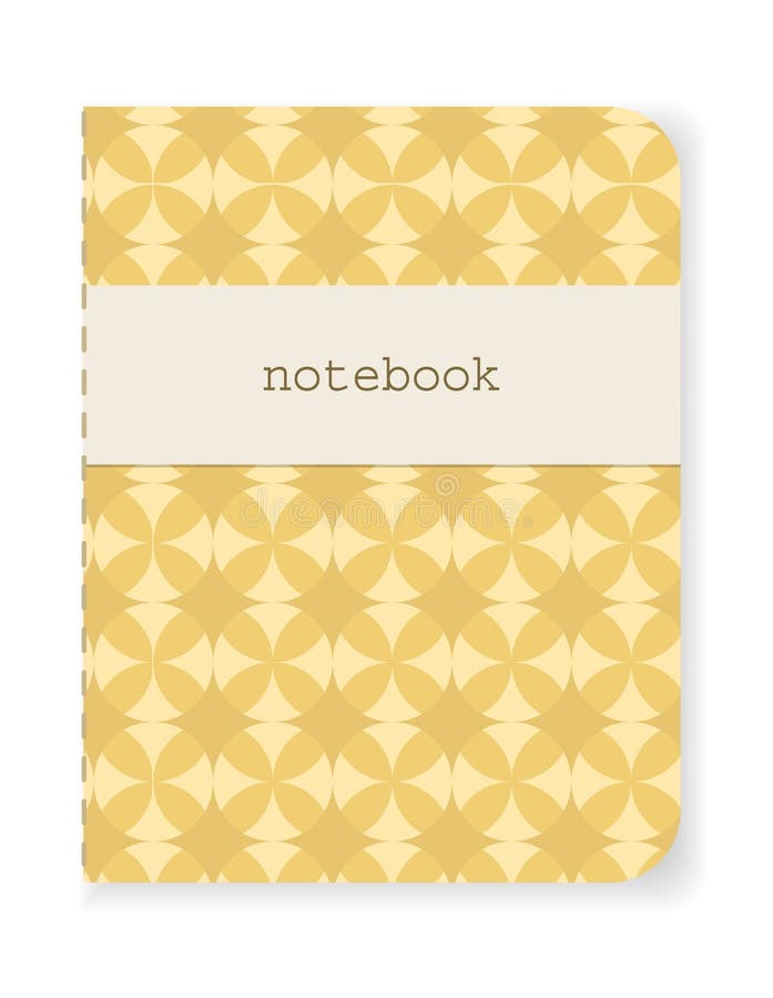 Flat Cartoon Notebook Vector Illustration Isolated. Geometric Pattern ...