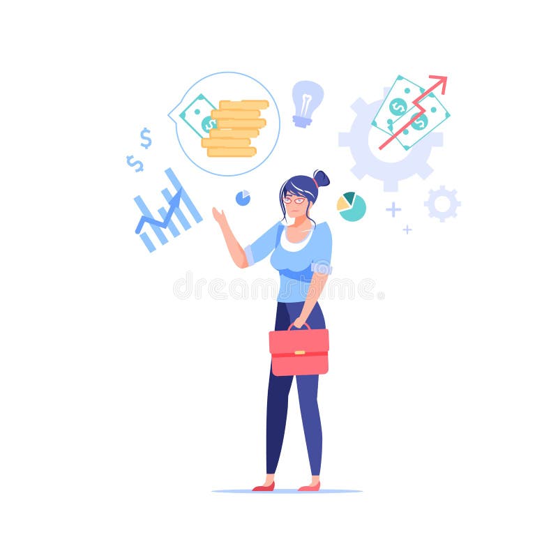 Flat Cartoon Office Character Successful Employee,vector Illustration ...