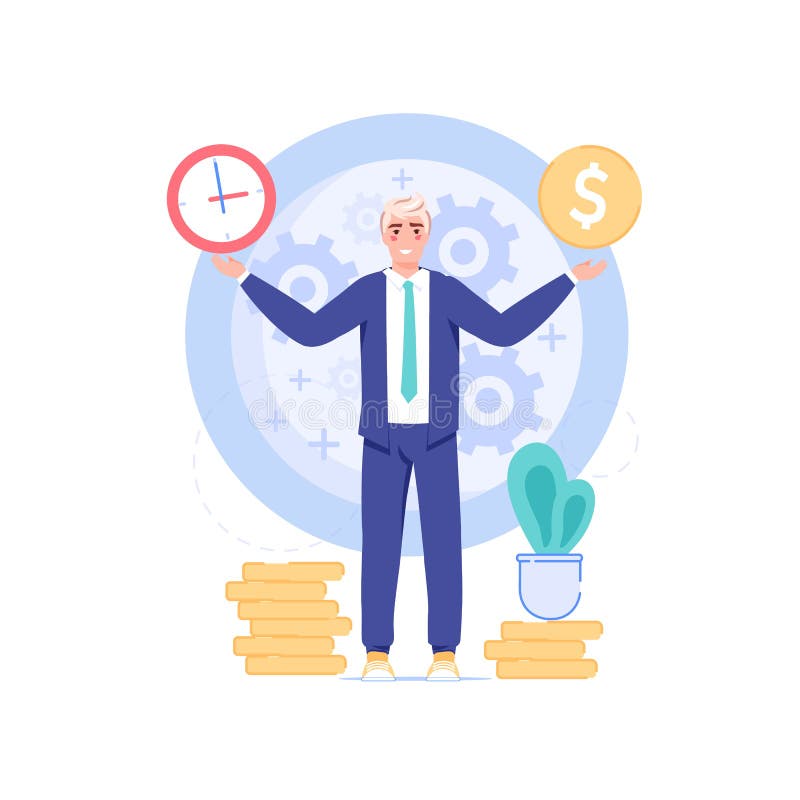 Flat Cartoon Office Character Successful Happy Employee,vector ...