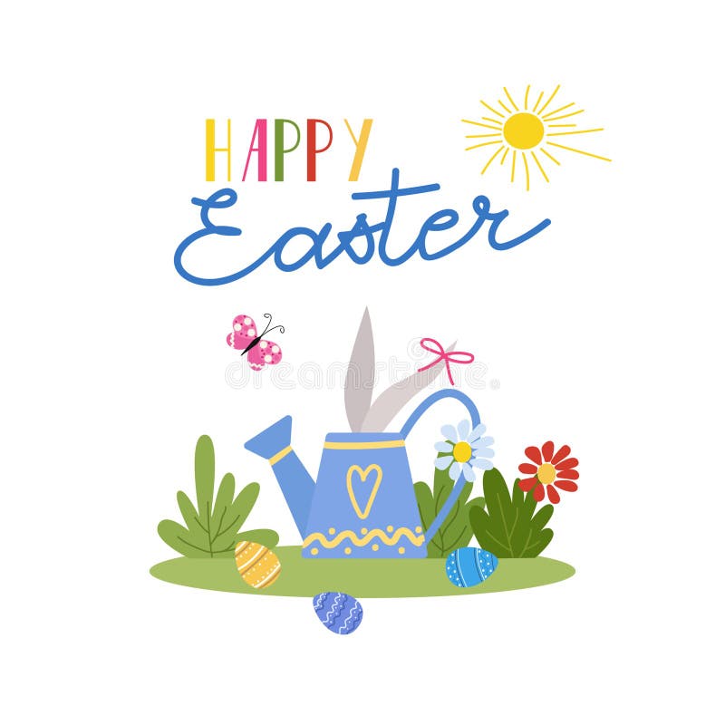 Easter Mood Flat Style Illustration. Stock Vector - Illustration of ...