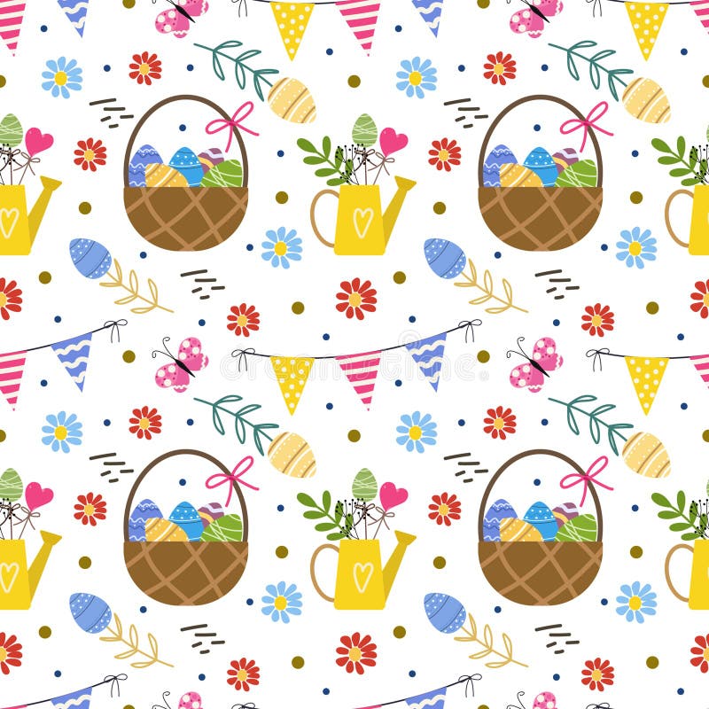Easter Mood Flat Style Illustration. Stock Vector - Illustration of ...