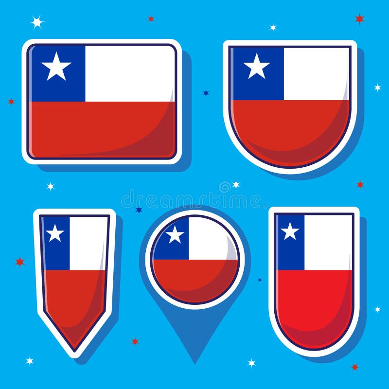 Cute Design Vector National Flags of Chile Stock Vector - Illustration ...