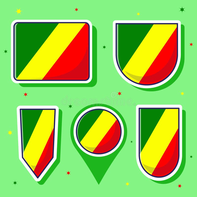 Vector of Congo National Flag with Many Shapes Inside Stock Vector ...