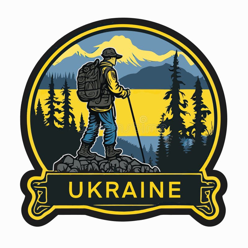 Flat Cartoon Vector Illustration with a Sticker on the Topic of Travel ...