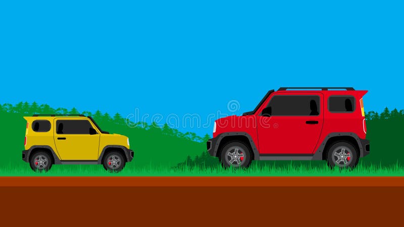 Flat Cartoon Vector of Sporty Off Road Crossovers Car Stock Vector ...