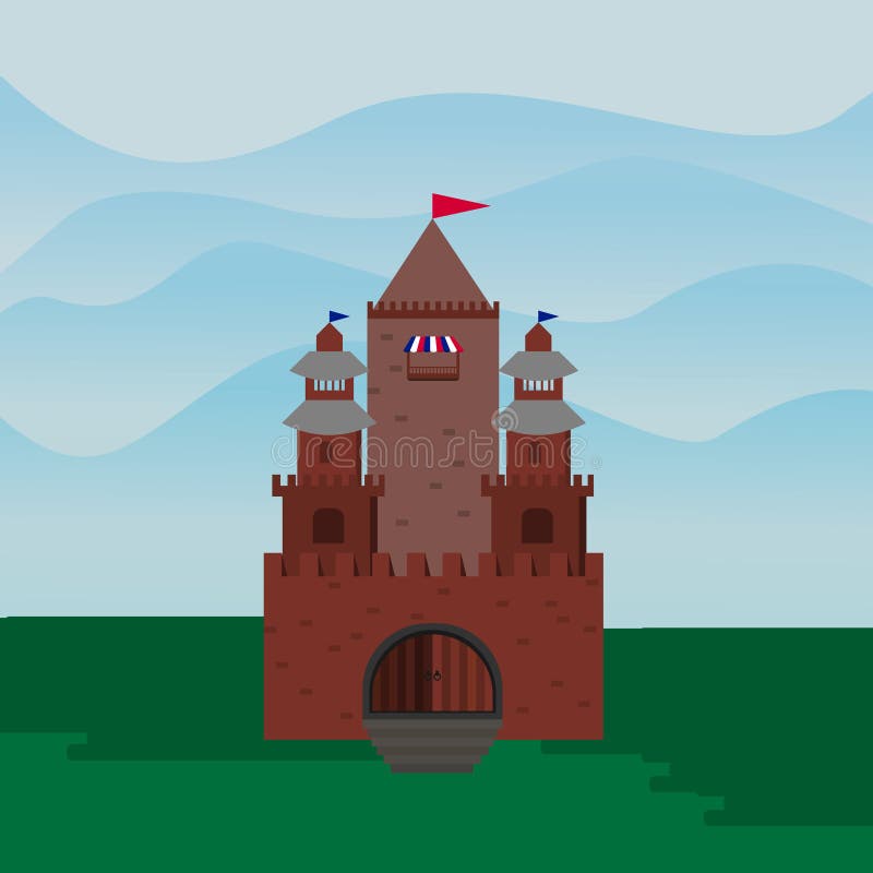 Flat Castle, a Fortress Against the Backdrop of the Hills Stock ...