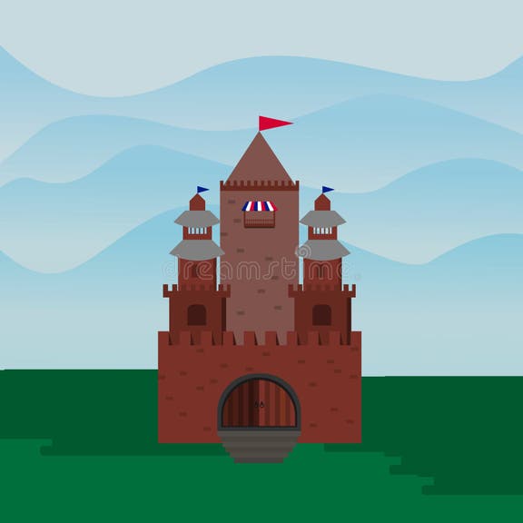 Flat Castle, a Fortress Against the Backdrop of the Hills Stock ...