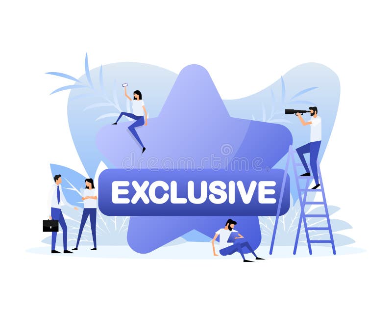 Flat Character Exclusive Sign. Flat Vector Illustration Character ...